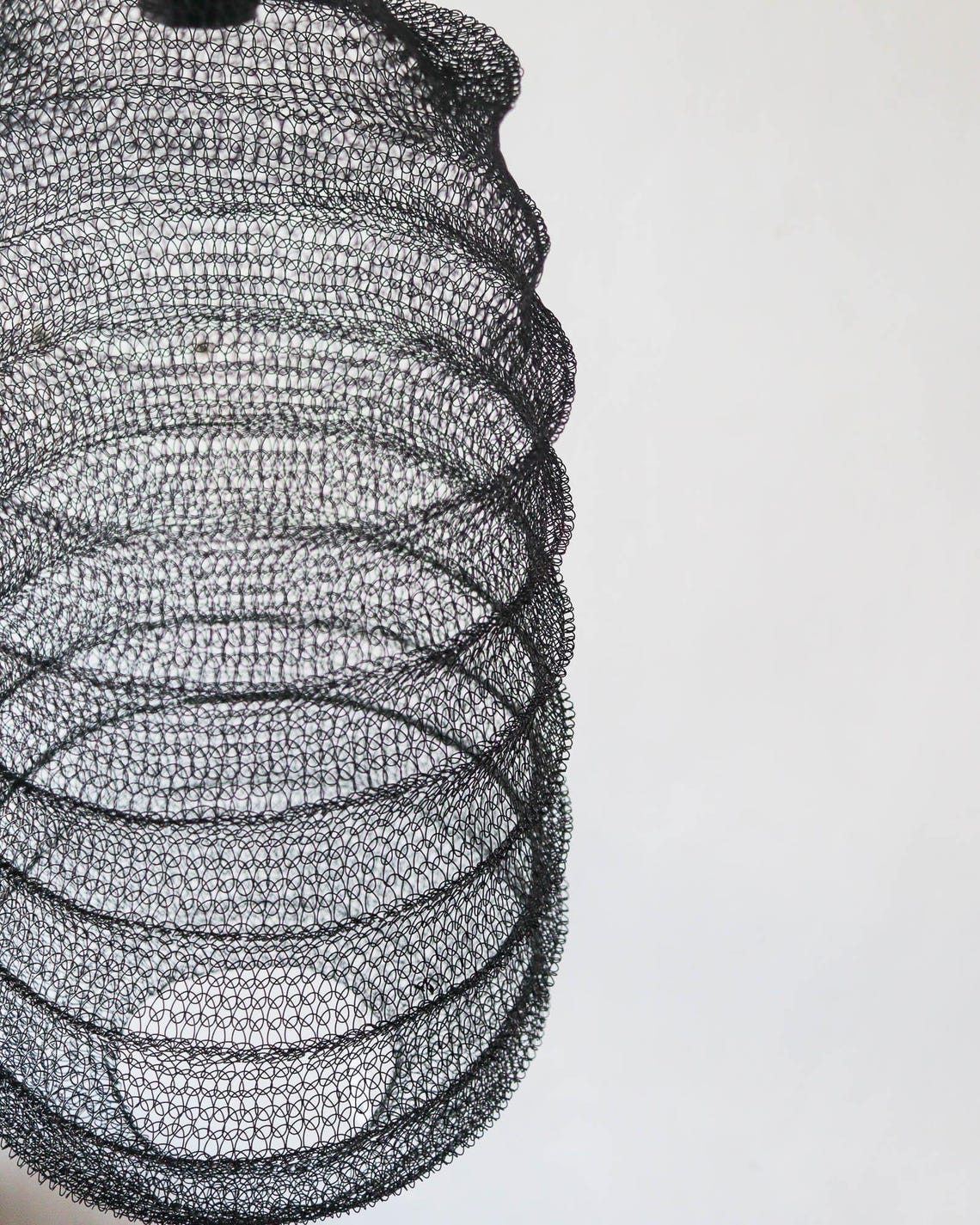 Hand-knitted Mesh Metal Lampshade, Black Wire Lantern, Tube Lamp Bali ...