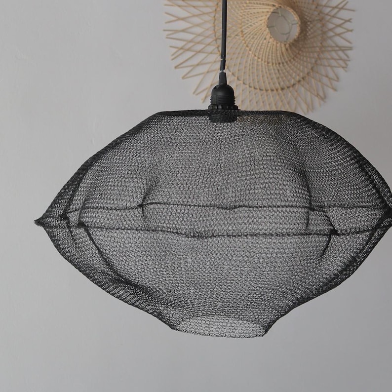 Handmade Mesh Ceiling Light in Black Cloud Design ,wire Mesh Chandelier ...