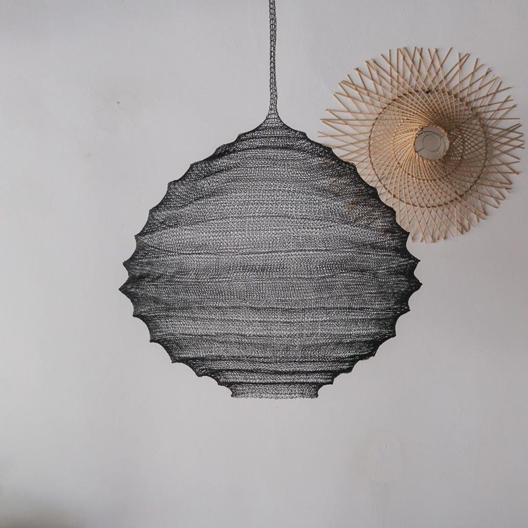 Mesh Metal Lampshade, Mesh Metal Lantern,wire Mesh Lampshade in Black ...