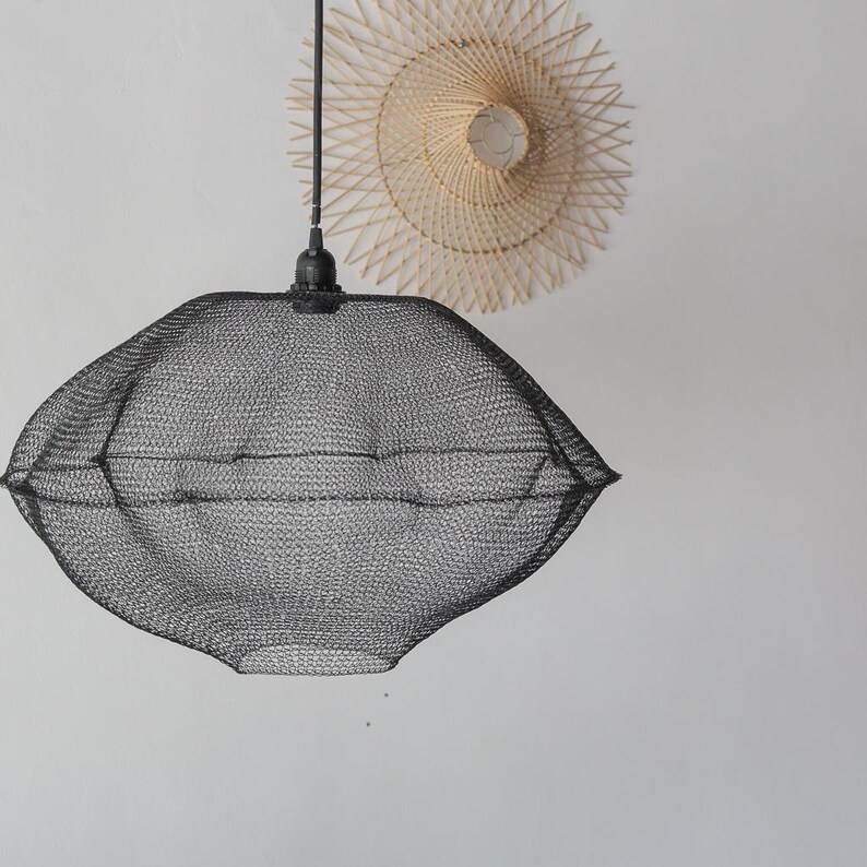 Handmade Mesh Ceiling Light in Black Cloud Design ,wire Mesh Chandelier ...