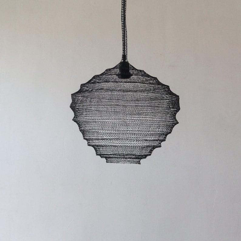Wire Mesh Metal Lamp, Mesh Metal Lantern,wire Mesh Lampshade in Black ...