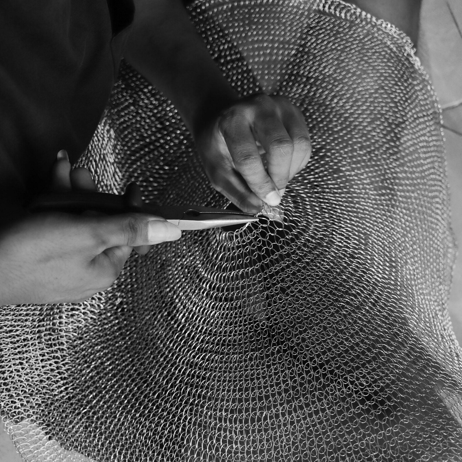 Hand-knitted Black Wire Mesh Lampshade, Dasa Design, Metal Lantern - Etsy