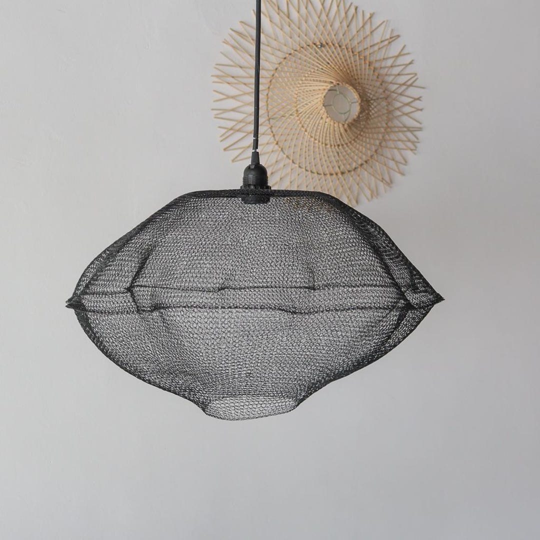 Handmade Mesh Ceiling Light in Black Cloud Design ,wire Mesh Chandelier ...