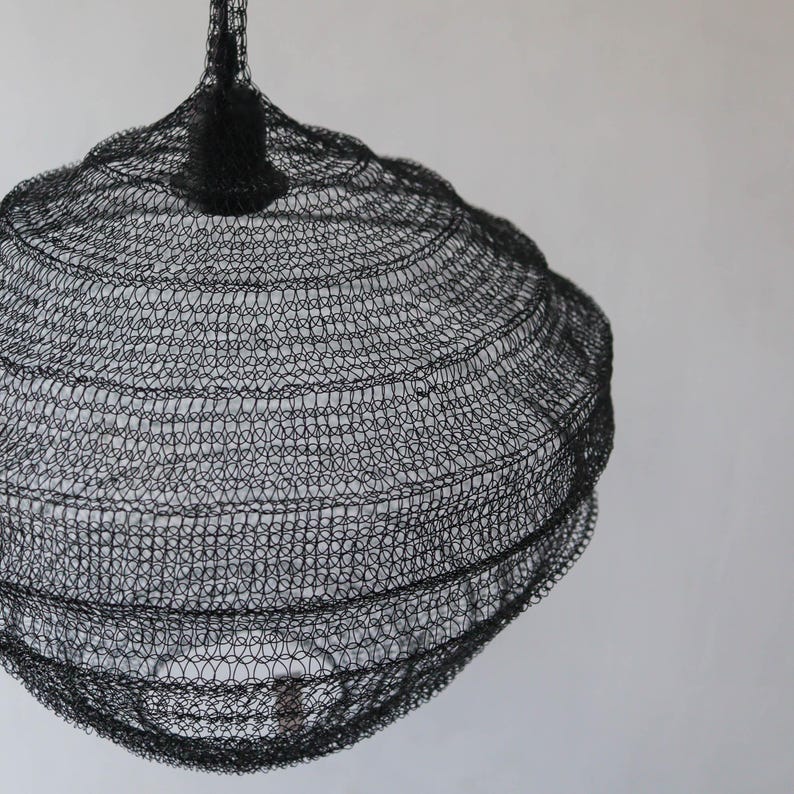 Wire Mesh Metal Lamp, Mesh Metal Lantern,wire Mesh Lampshade in Black ...