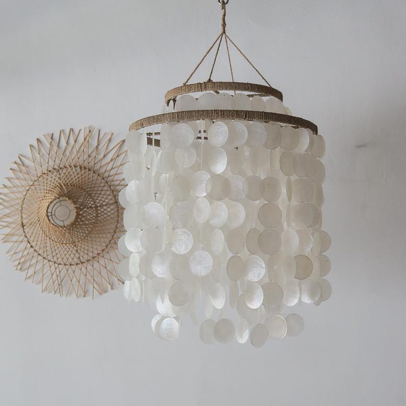 Capiz Chandelier White - Etsy