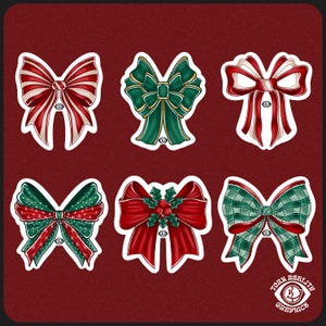 Christmas Bows Sticker Pack - Etsy