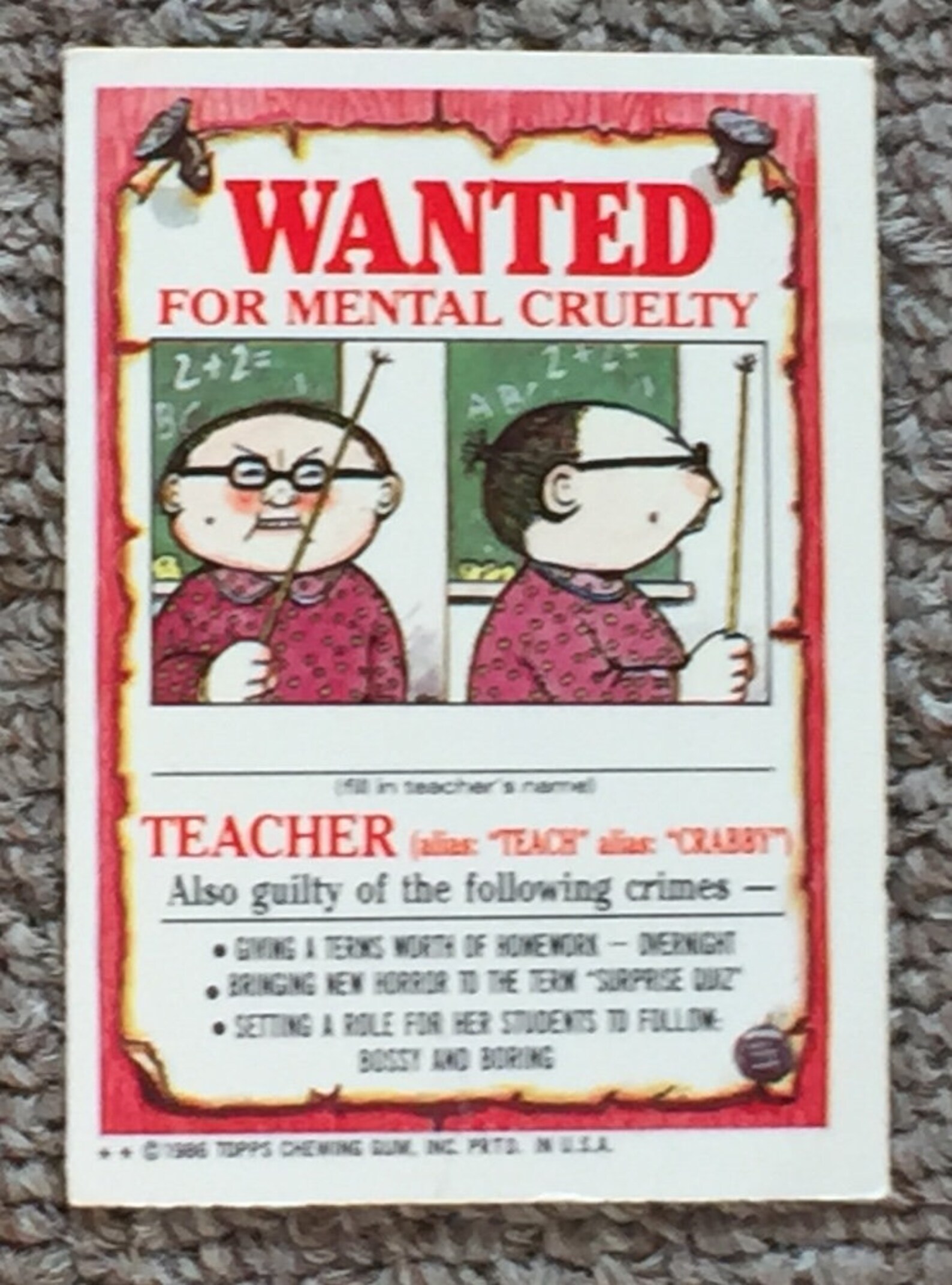 Garbage Pail Kids Sticker Cards Snooty Sam and U S Arnie From 1986 ...