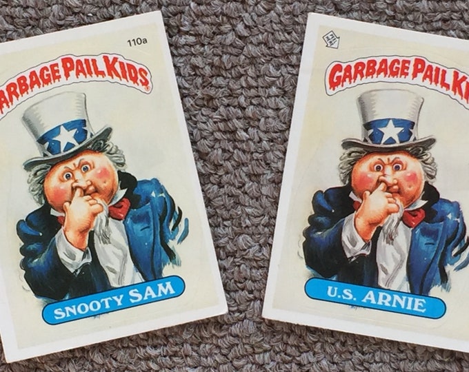Garbage Pail Kids Sticker Cards Snooty Sam and U S Arnie From 1986 ...