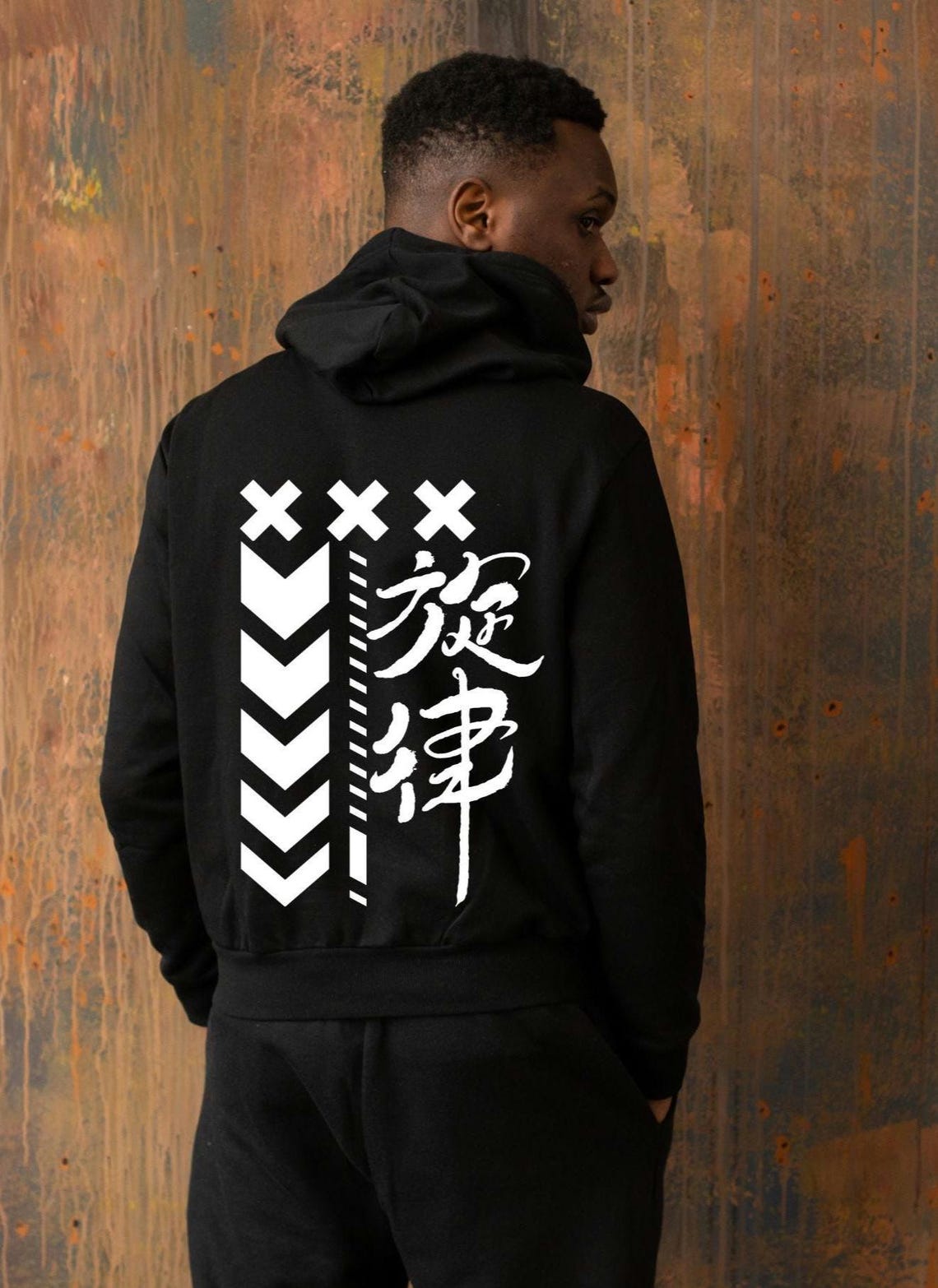 Japanese Tech Hoodie: Back Print Streetwear Fashion - Etsy
