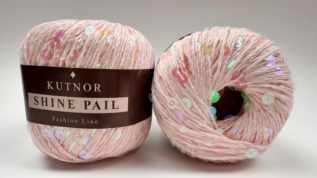 Sequin Cotton Knitting Yarn: Lavender Sea-green, Pink Made in Italy ...