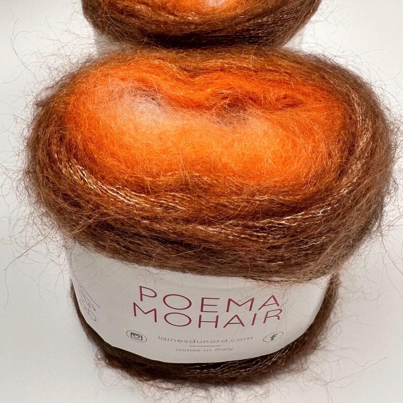 POEMA MOHAIR Laines Du Nord Yarn 50g/420m, Color 9, 75% Kid Mohair - Etsy