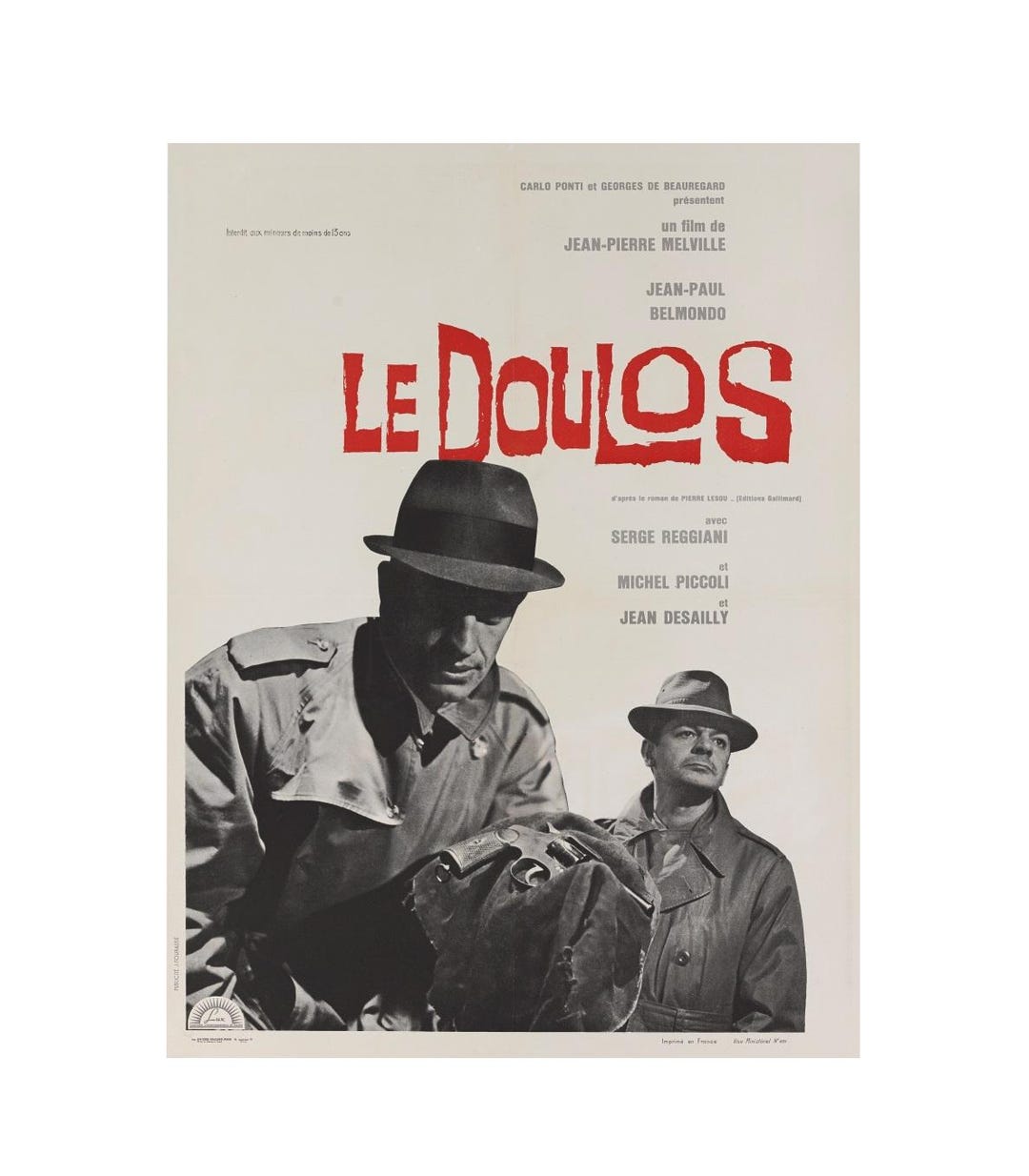 Le Doulos Jean Paul Belmondo French Movie Poster Film Plakat Print ...
