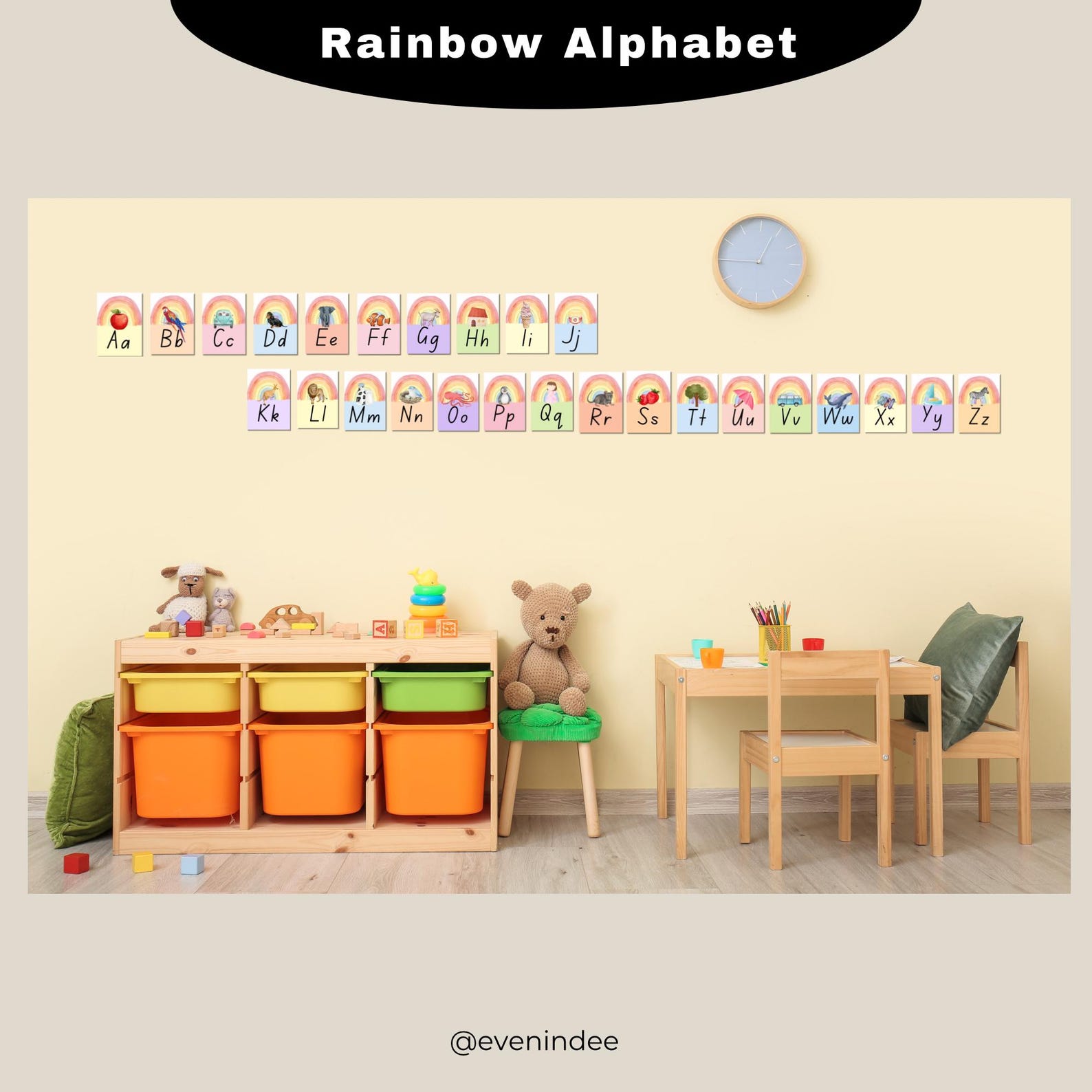 Educational Learning Watercolour Rainbow Alphabet Prints, Homeschooling ...