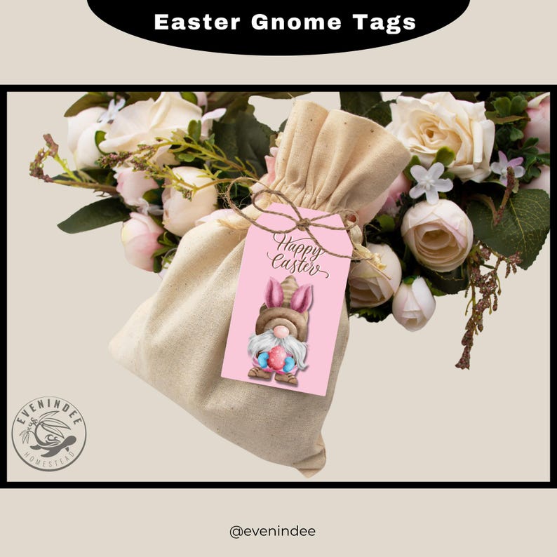 Printable Cute Easter Gnome Greeting Cards and Gift Tags, Easter Cards ...