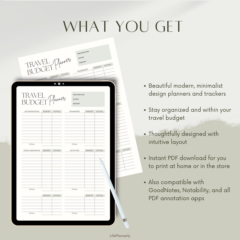 Travel Budget Planner Printable, Vacation Budget Worksheet Template ...