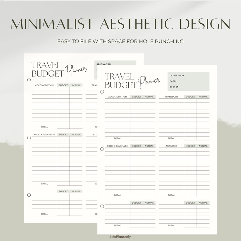 Travel Budget Planner Printable, Vacation Budget Worksheet Template ...