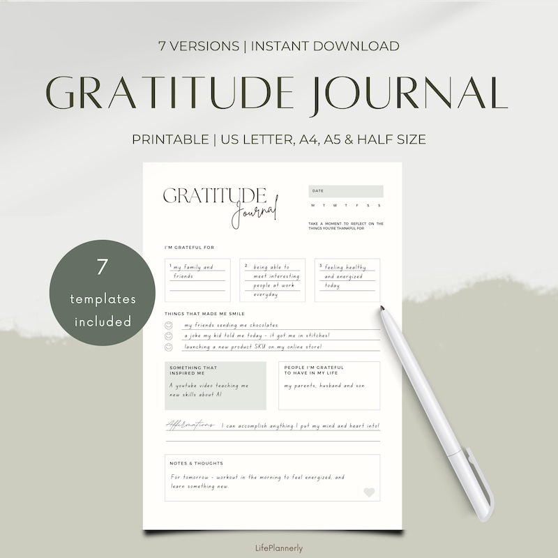 Gratitude Notebook A5 - Etsy