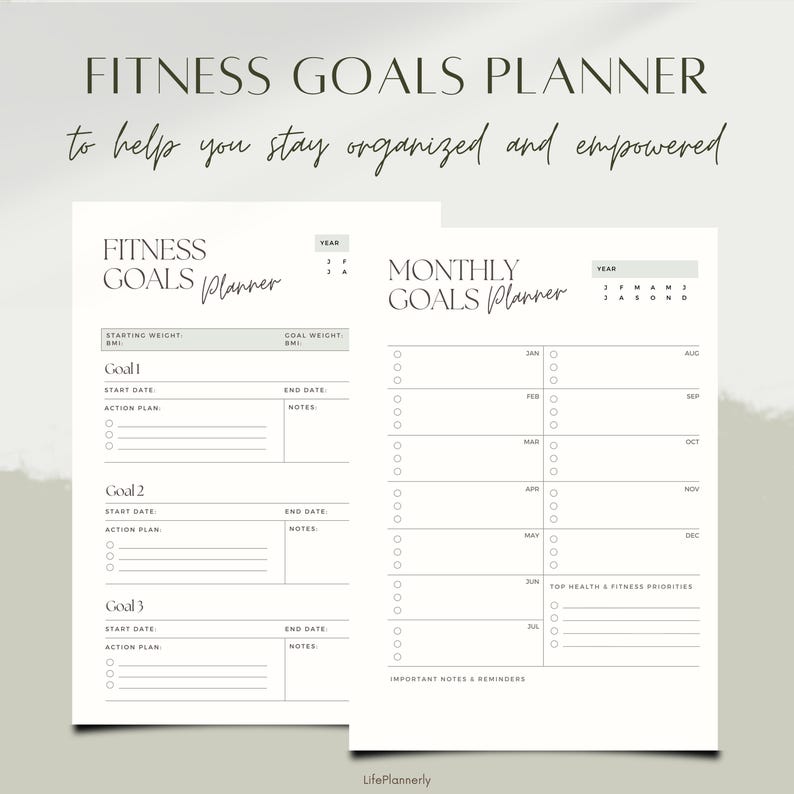 Workout Tracker Printable, Daily Monthly Exercise Planner, Weekly ...