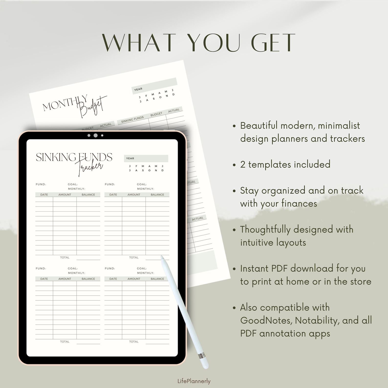 Sinking Fund Tracker Printable, Sinking Funds Template, Monthly Budget ...