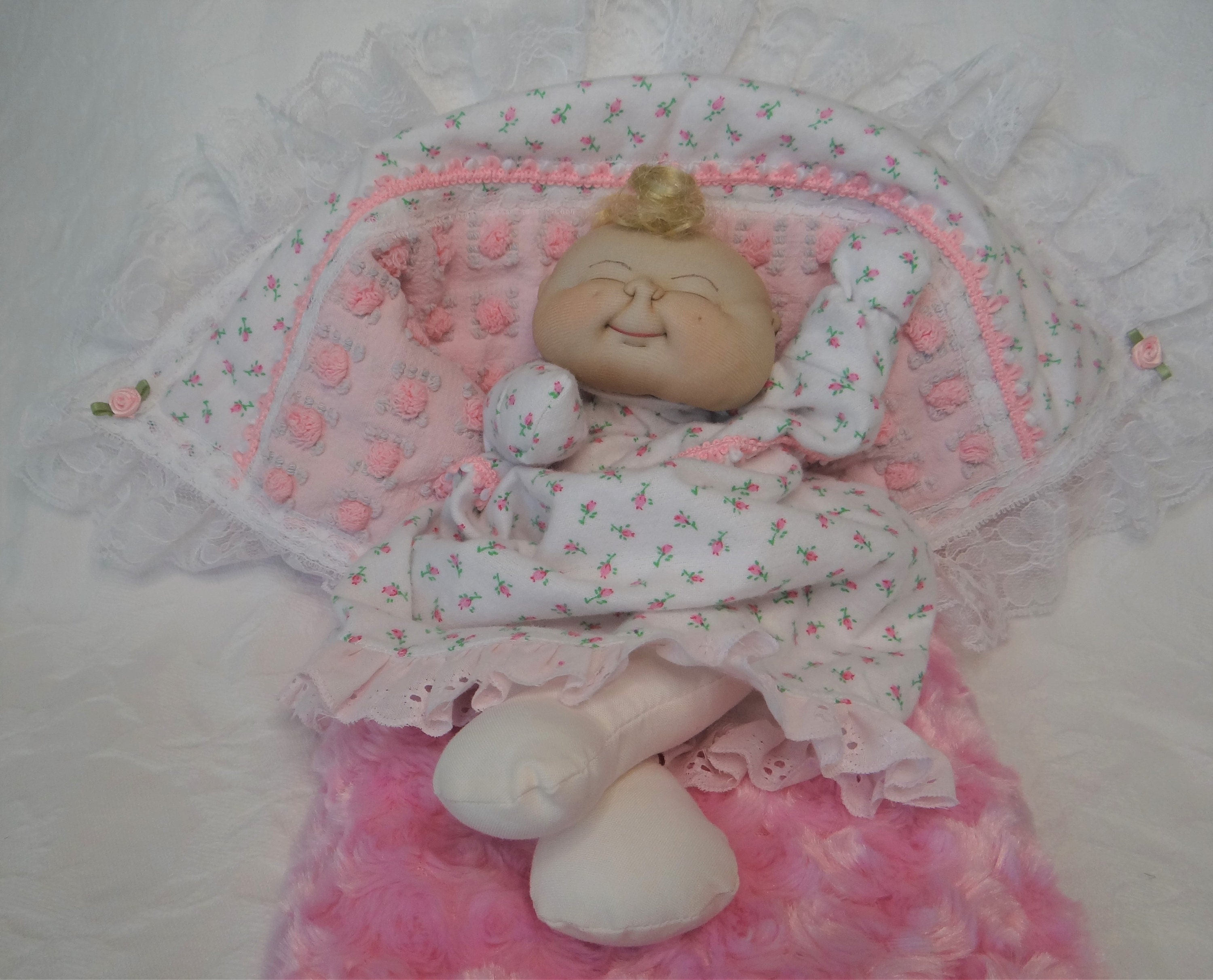 A beautiful girl's baby doll puppet and tote bag handmade Puppets Toys ...