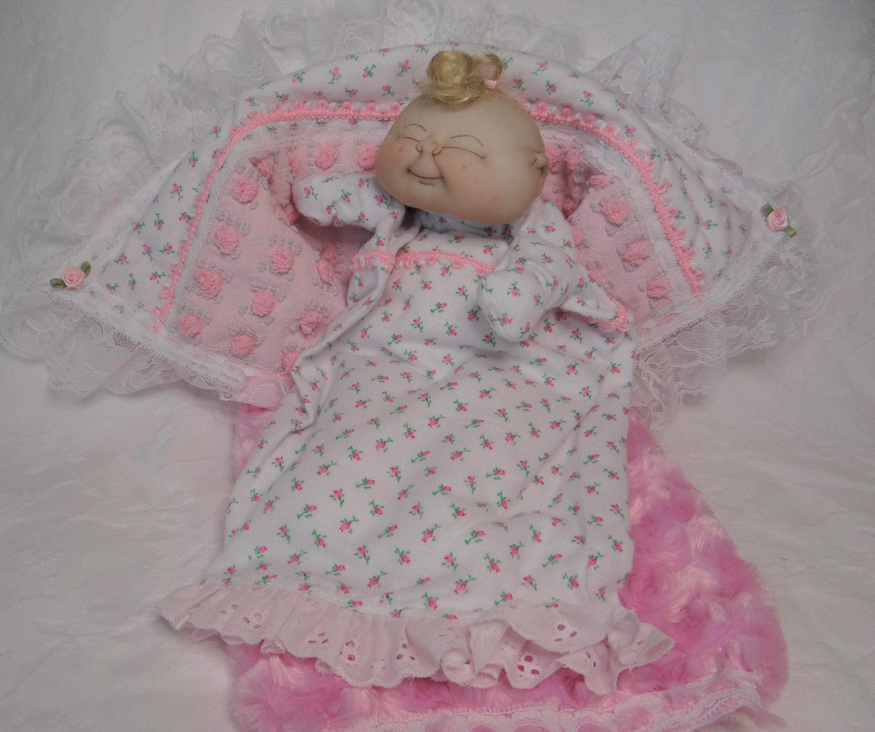 A beautiful girl's baby doll puppet and tote bag handmade Puppets Toys ...