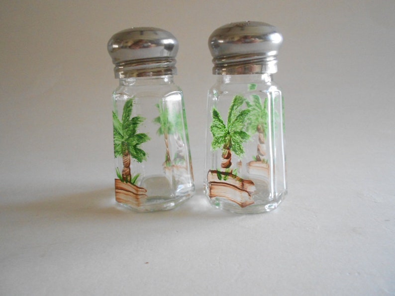 Palm Trees Salt Pepper Shakers Salt Pepper Jars Spice Jars - Etsy
