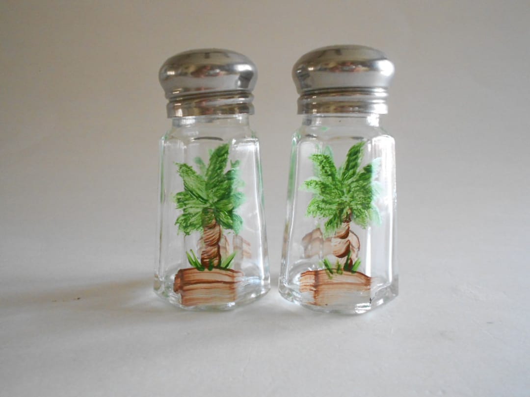 Palm Trees Salt Pepper Shakers Salt Pepper Jars Spice Jars - Etsy