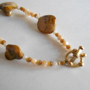 Beige Beads Necklace Tan Shell Beads MOP Shell Beads Tan Shell Necklace ...