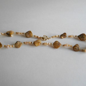 Beige Beads Necklace Tan Shell Beads MOP Shell Beads Tan Shell Necklace ...