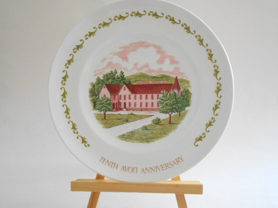 Avon Plate Tenth Anniversary California Perfume Company Vintage White ...