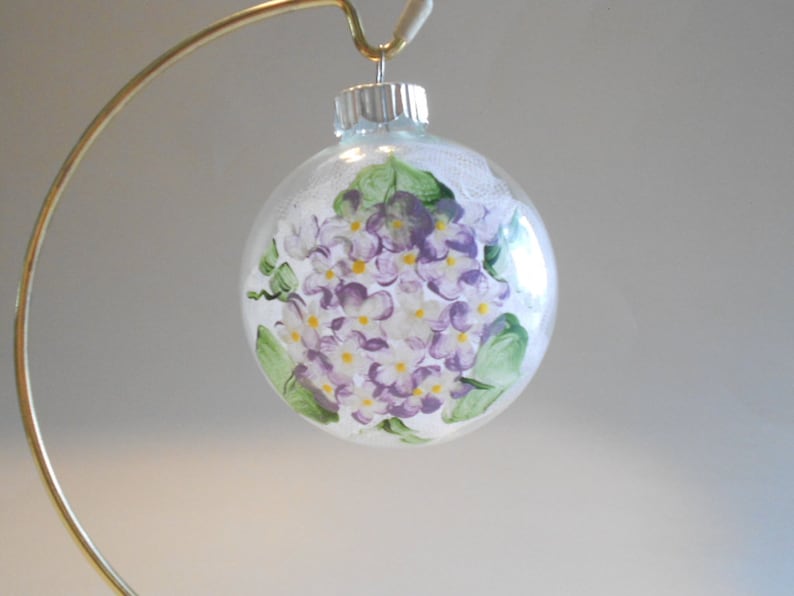 Lilacs Glass Ball Lilacs Flower Motif Lilacs Ornament | Etsy