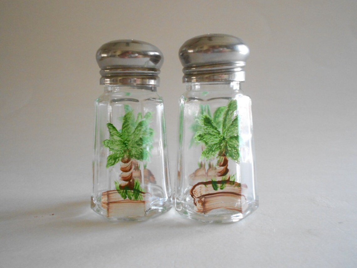 Palm Trees Salt Pepper Shakers Salt Pepper Jars Spice Jars - Etsy