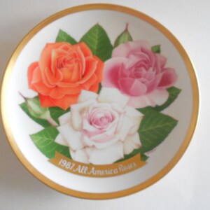 Roses Plate Vintage 1987 All American Roses Porcelain Plate American ...
