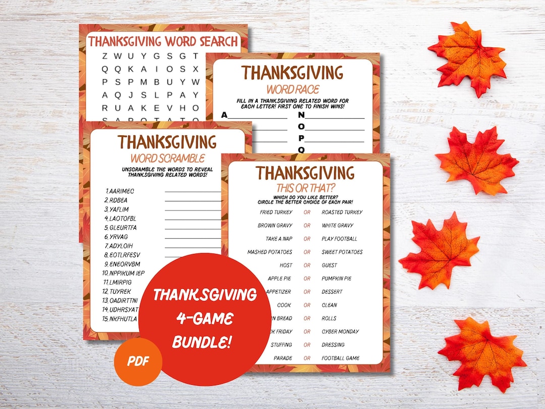 Thanksgiving Games Thanksgiving Party Games Thanksgiving Games for ...