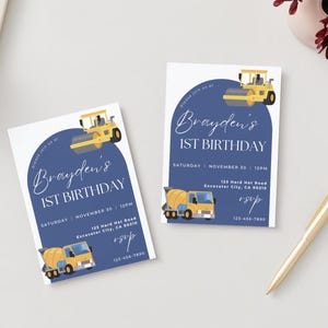 Construction Invitation, Construction Birthday Invitations, Dump Truck ...