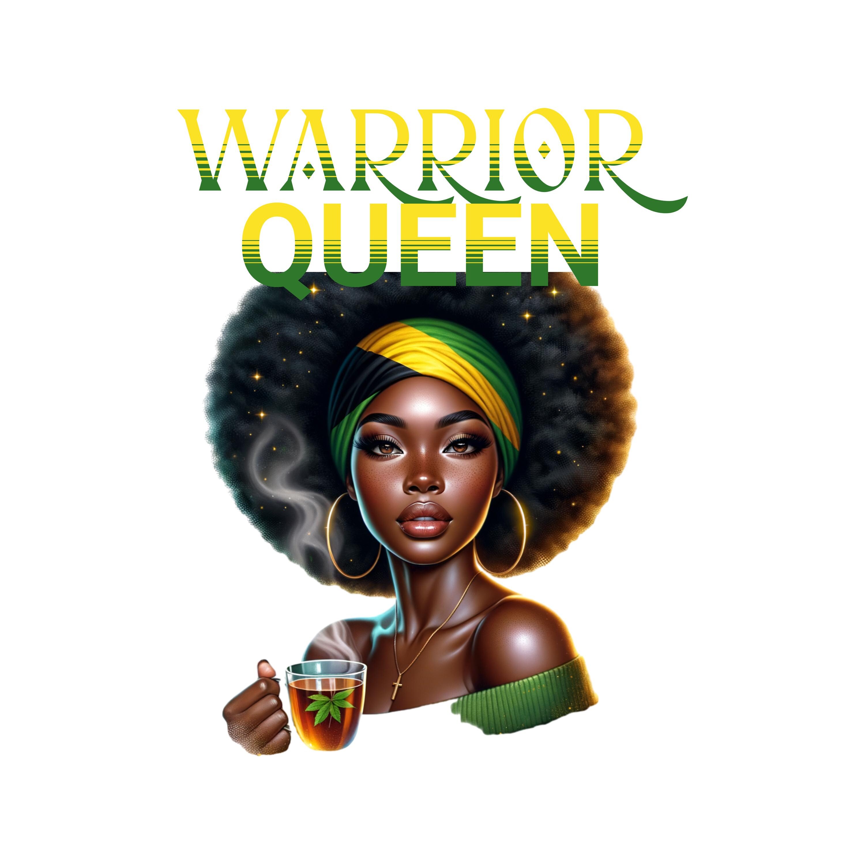 Warrior Queen Art: Jamaican Headwrap, Afro, Herbal Tea - Etsy
