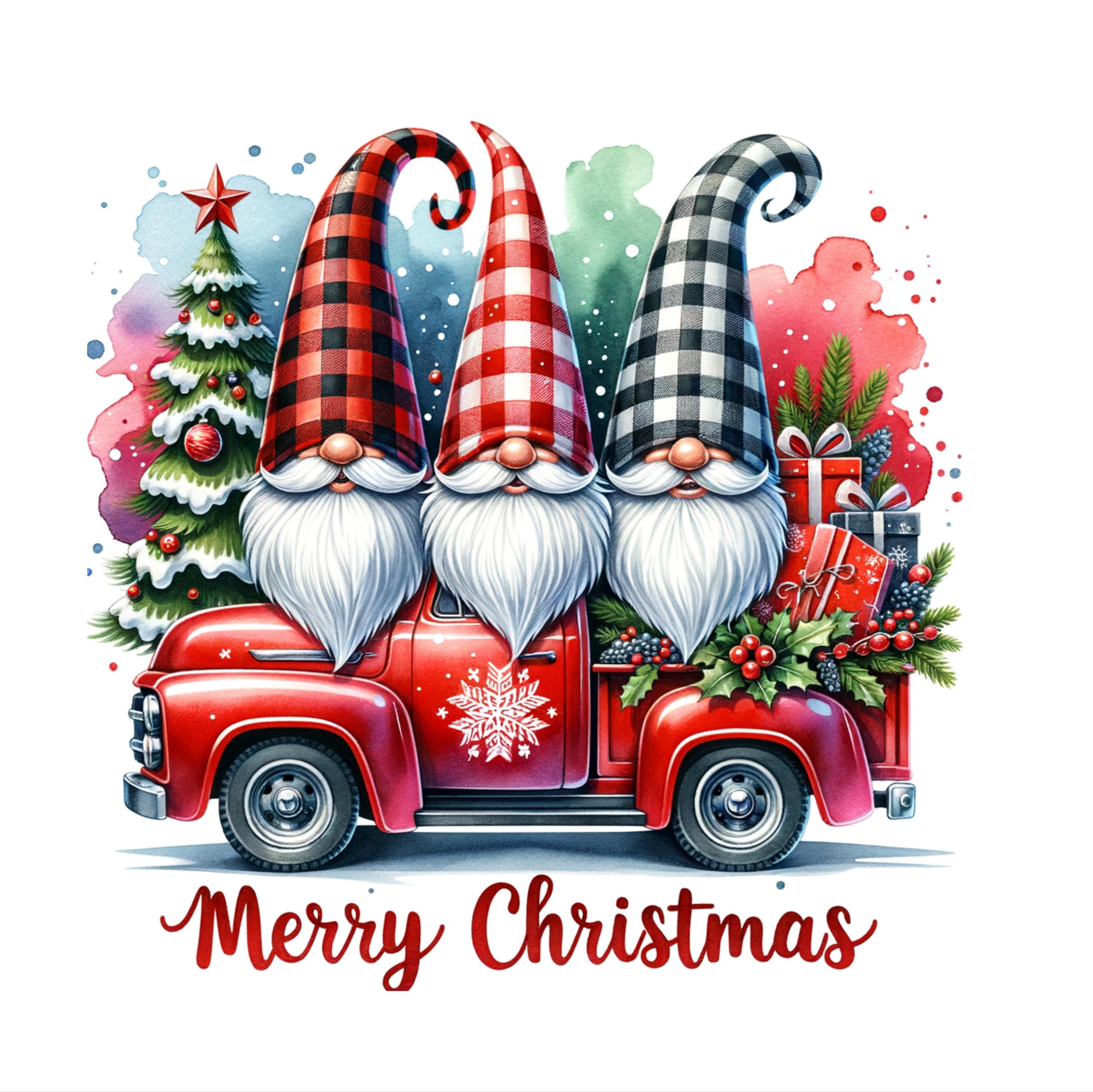 Holiday Gnomes in a Red Christmas Truck - Etsy