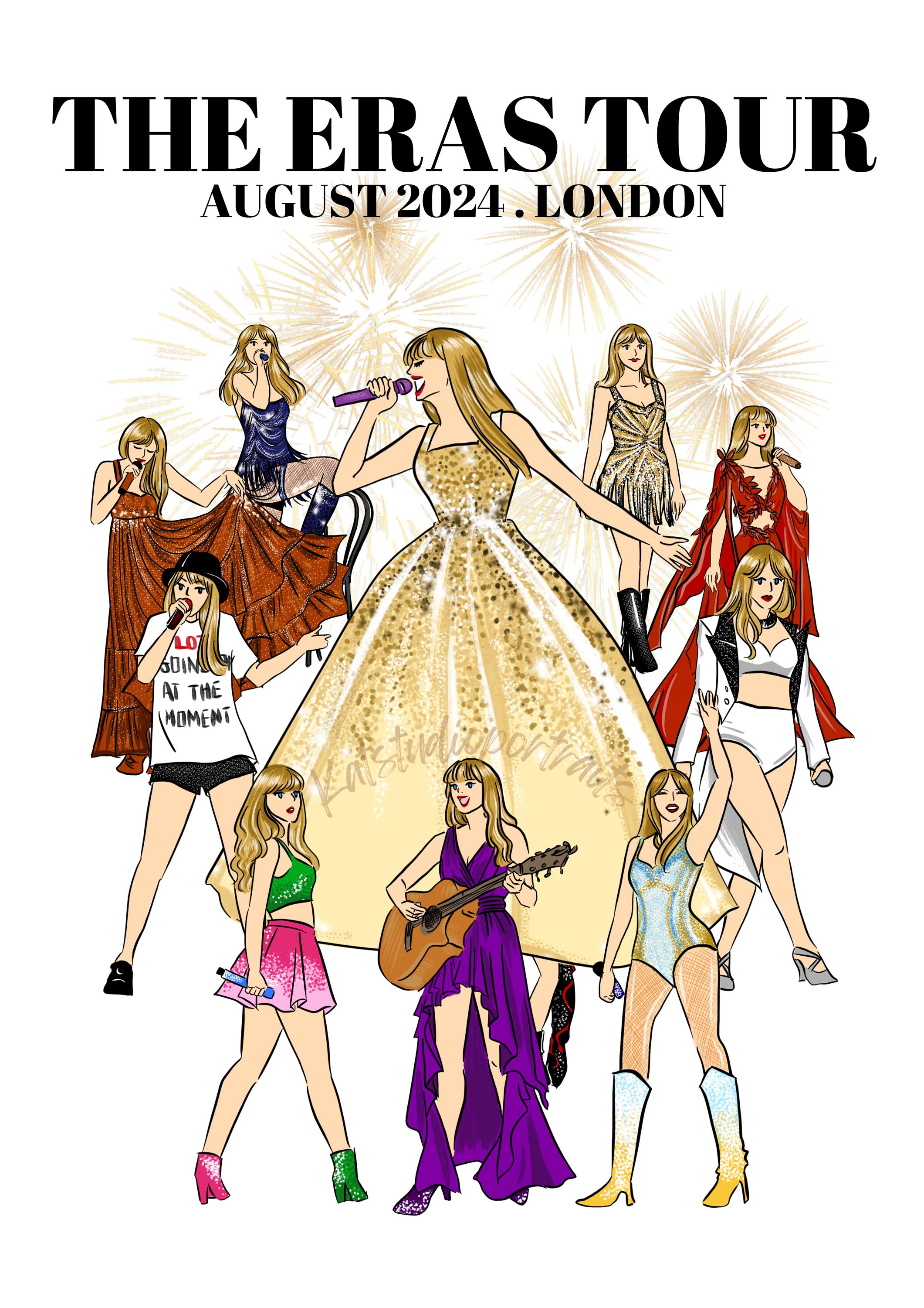 Custom Taylor Swift Eras Tour Poster Outfits, Eras Costume Outfits ...