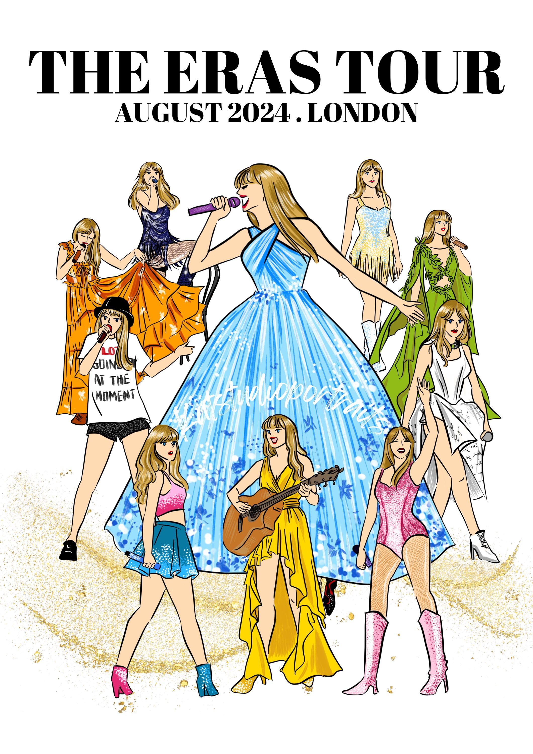 Custom Taylor Swift Eras Tour Poster Outfits, Eras Costume Outfits ...