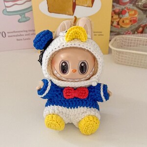 Labubu-donald Duck Crochet Outfits Pattern - Video Tutorial, Amigurumi ...