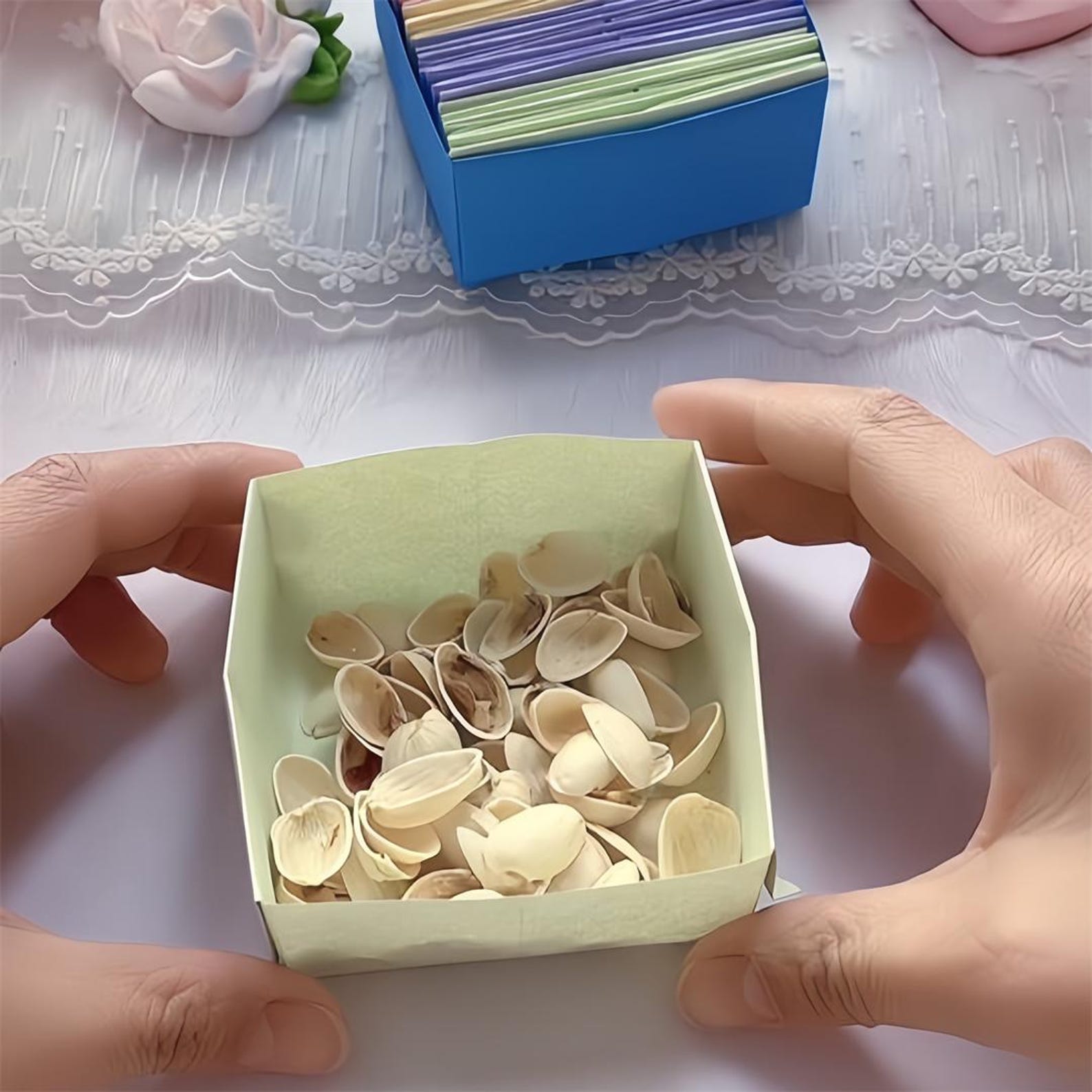 Origami Dining Table Storage Box,papercraft Origami Diy,easy Origami ...