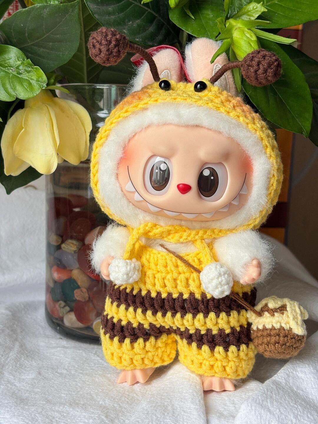 Labubu--little Bee Crochet Outfits Pattern - Video Tutorial, Amigurumi ...