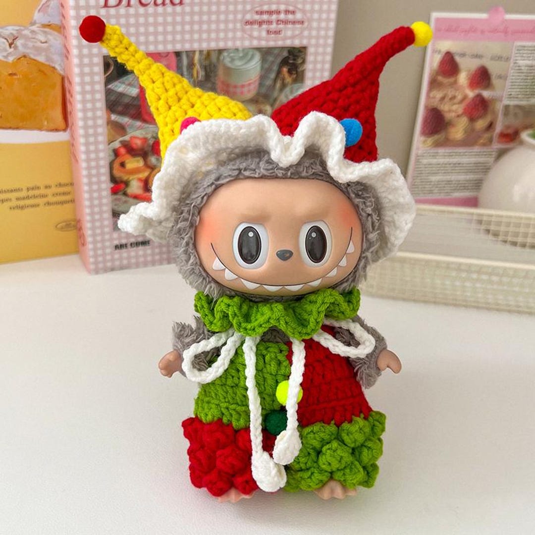 Labubu-circus Popcorn Clown Crochet Outfits Pattern - Video Tutorial ...