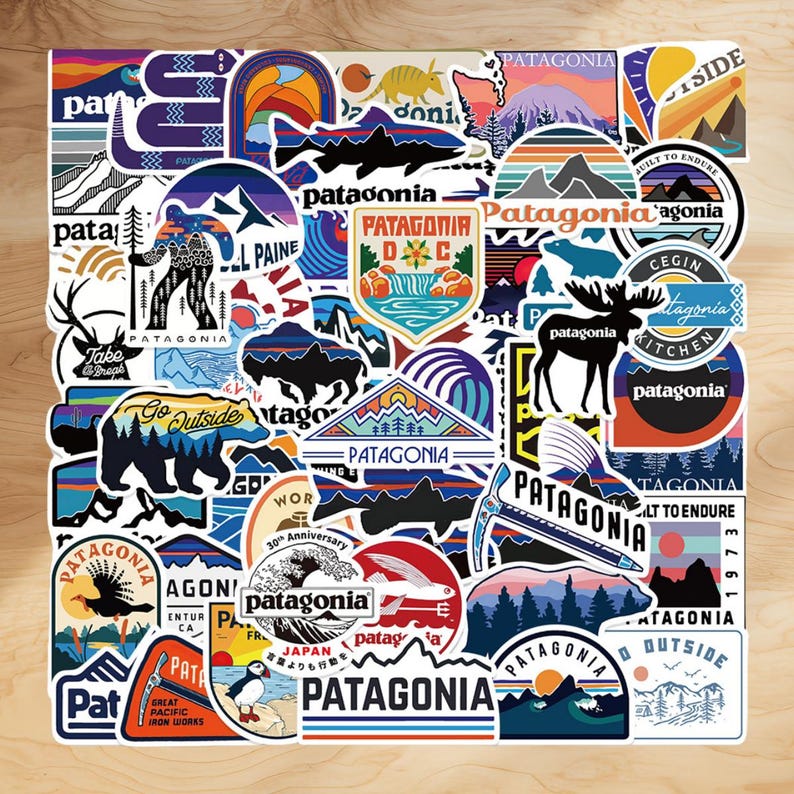 55PCS Outdoor Brand Patagonia Stickers - Waterproof DIY Decals for ...