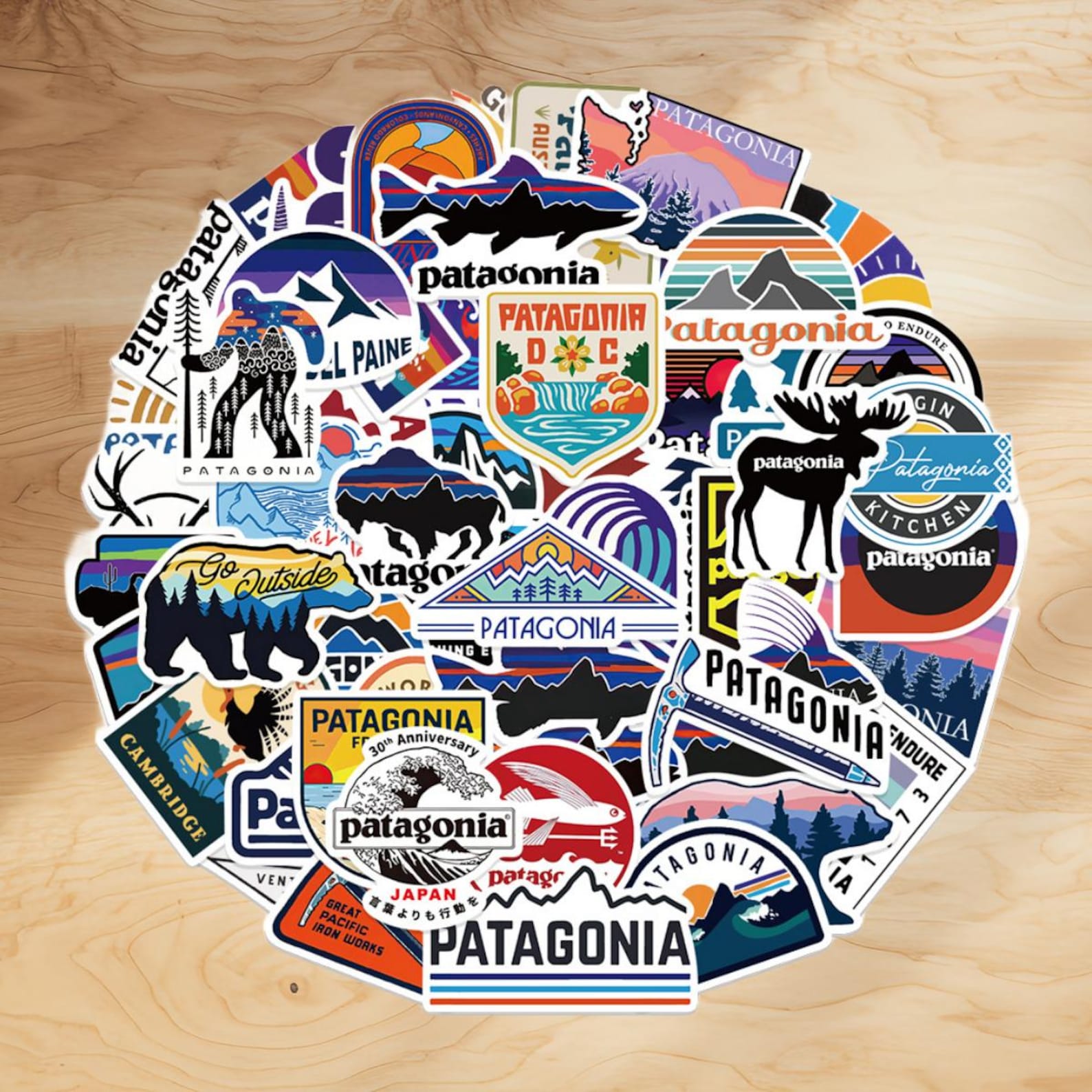 55PCS Outdoor Brand Patagonia Stickers - Waterproof DIY Decals for ...