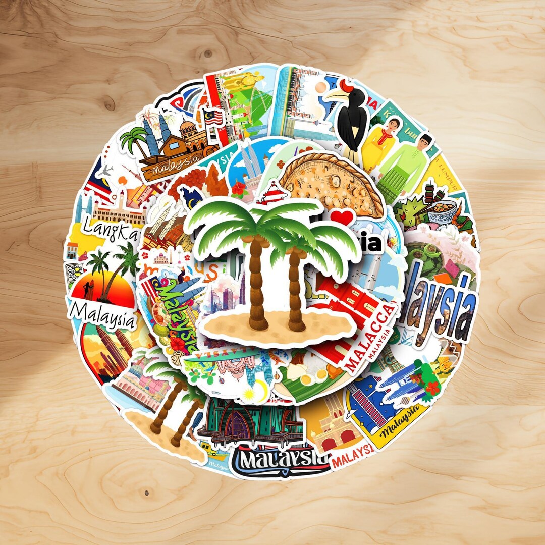 50PCS Malaysia Doodle Stickers Cartoon Outdoor Travel Decals for Water ...