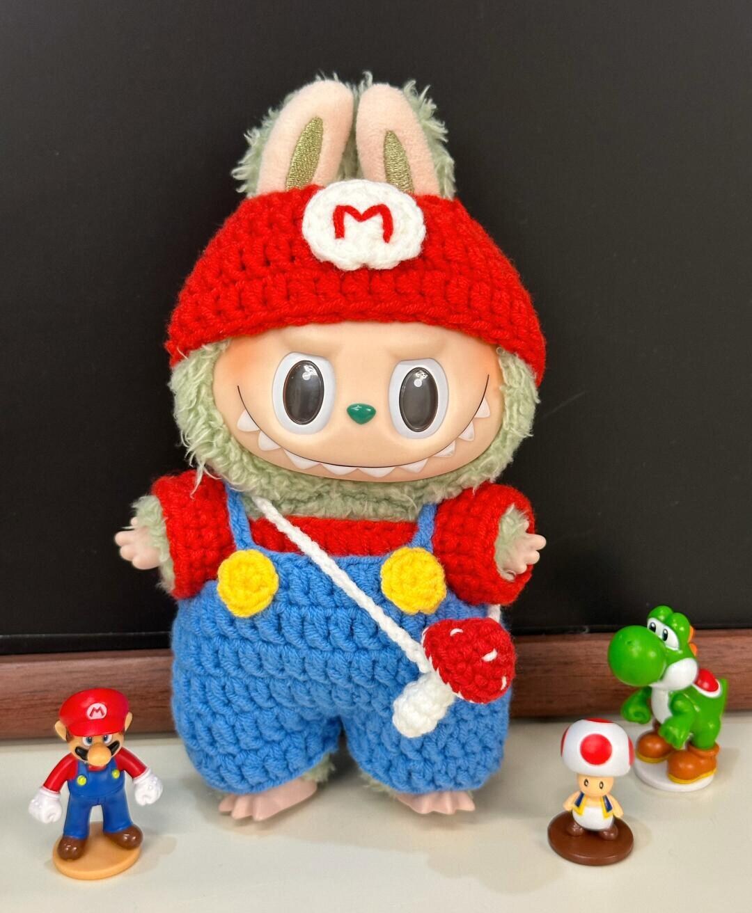 Labubu--mario Crochet Outfits Pattern - Video Tutorial, Amigurumi Doll ...