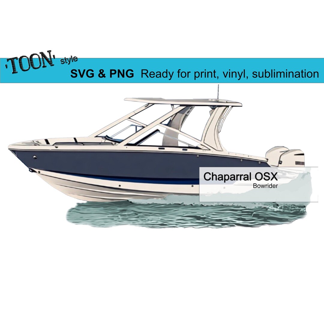 Digital Boat Graphic Drawing - Chaparral OSX - 'toon' Style. Ready to ...