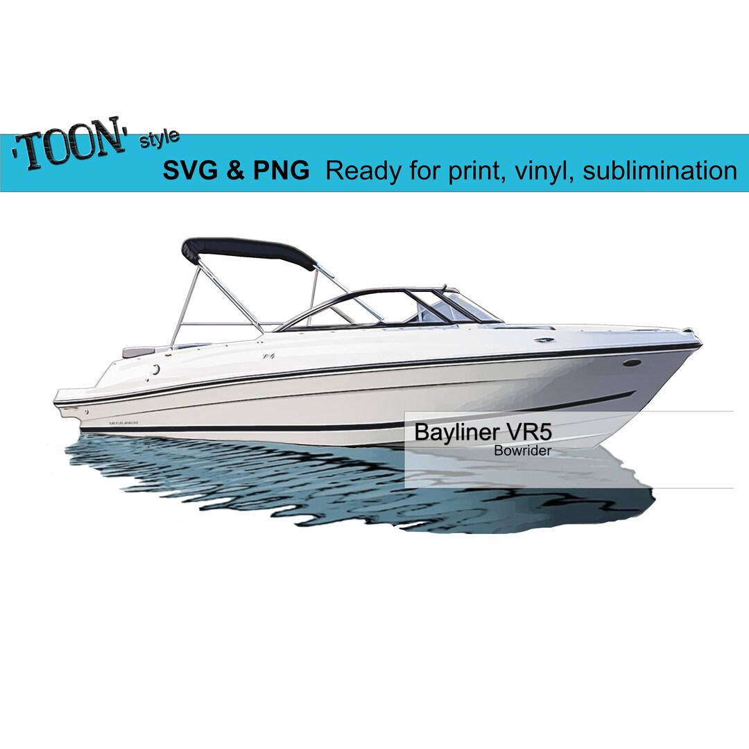 Digital Boat Graphic Drawing - Bayliner VR5 Bowrider - 'toon' Style ...