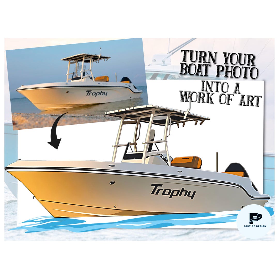 Custom Personalized Design of YOUR Boat! 'toon' Style. Ready to Use for ...